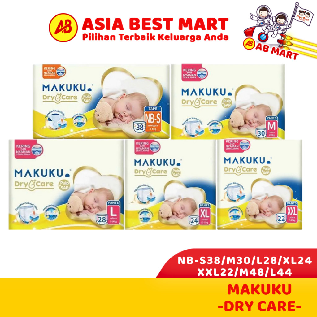 Jual Makuku Diapers Dry Care Popok Bayi CelanaPerekat NB S M L XL XXL | Shopee Indonesia