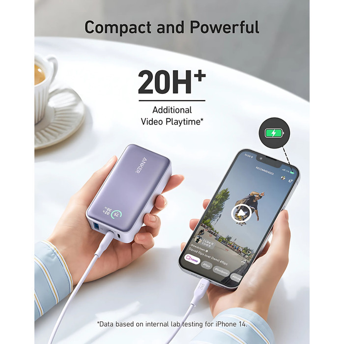 Jual ANKER 533 Powerbank 10000mAh PowerCore 30W 25W PD PPS 3 Port A/C A1256 | Shopee Indonesia