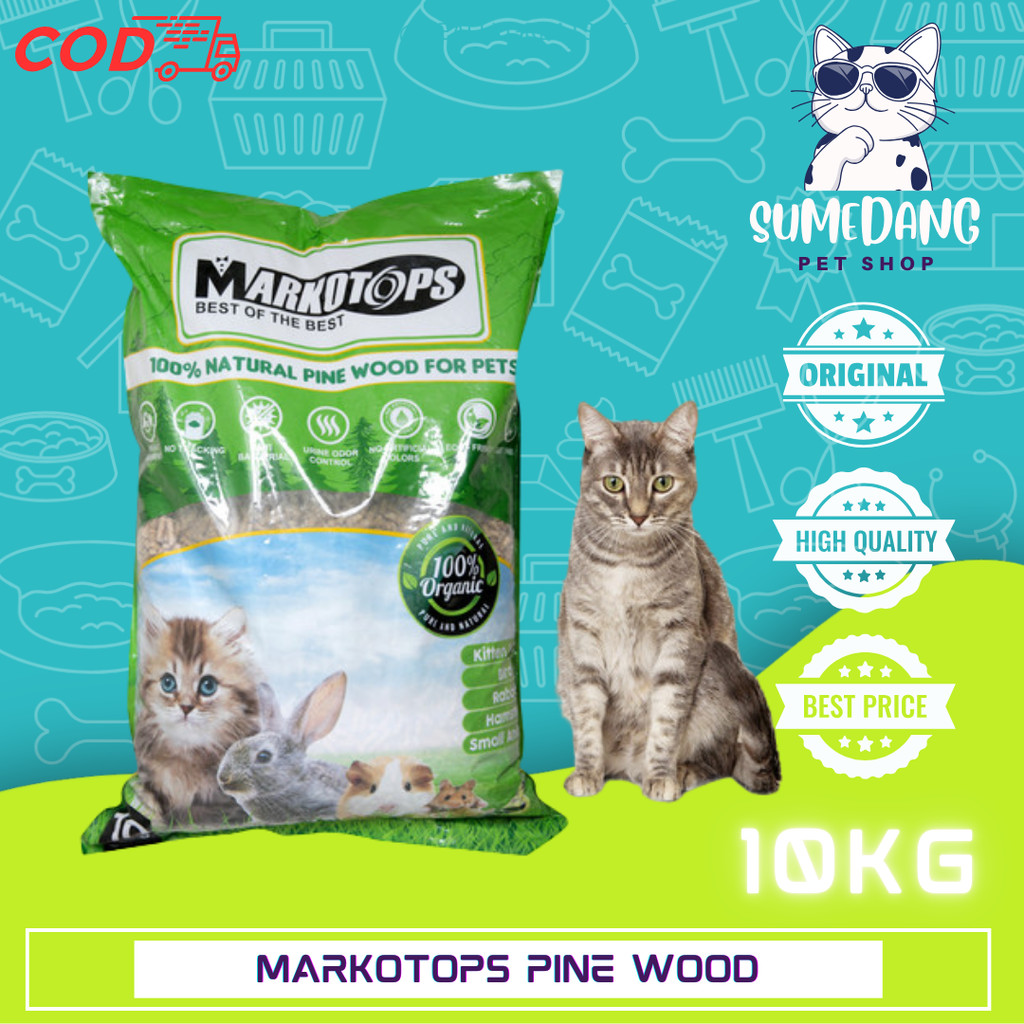 Jual MARKOTOPS Pine Wood Pet Litter 10kg - Pelet Kayu | Shopee Indonesia