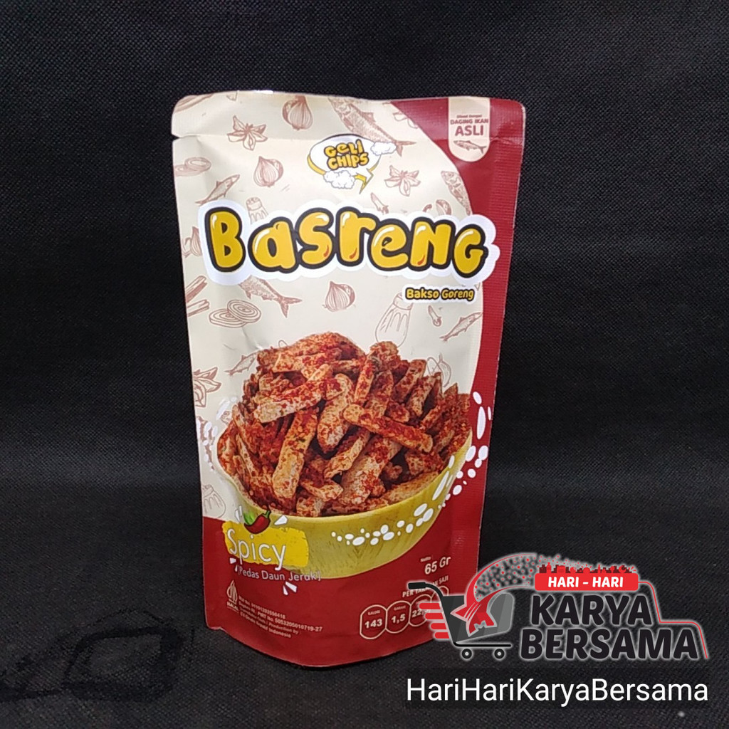 Jual MAKANAN RINGAN SNACK GELI CHIPS BASRENG SPICY 65GR | Shopee Indonesia