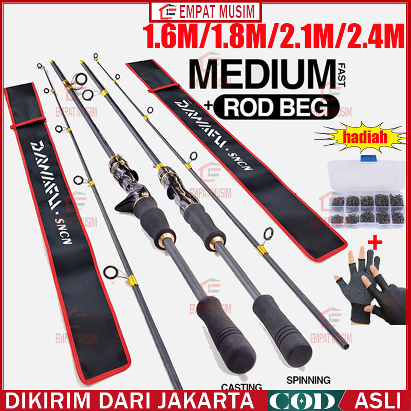 Jual Ready Stock Ultralight DAIWA Baitcasting Rod Medium Joran Pancing Carbon Lure M Power ...