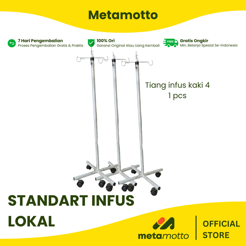 Jual Tiang Infus Kaki 4 Besi Lokal | Standar Infus Medical Rumah Sakit ...