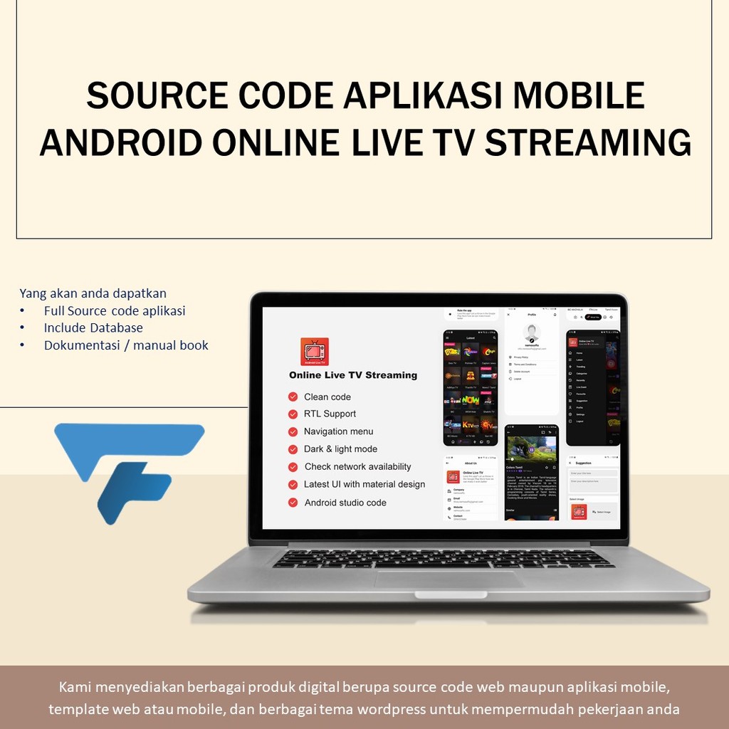 Jual SOURCE CODE APLIKASI MOBILE ANDROID ONLINE LIVE TV STREAMING | Shopee Indonesia
