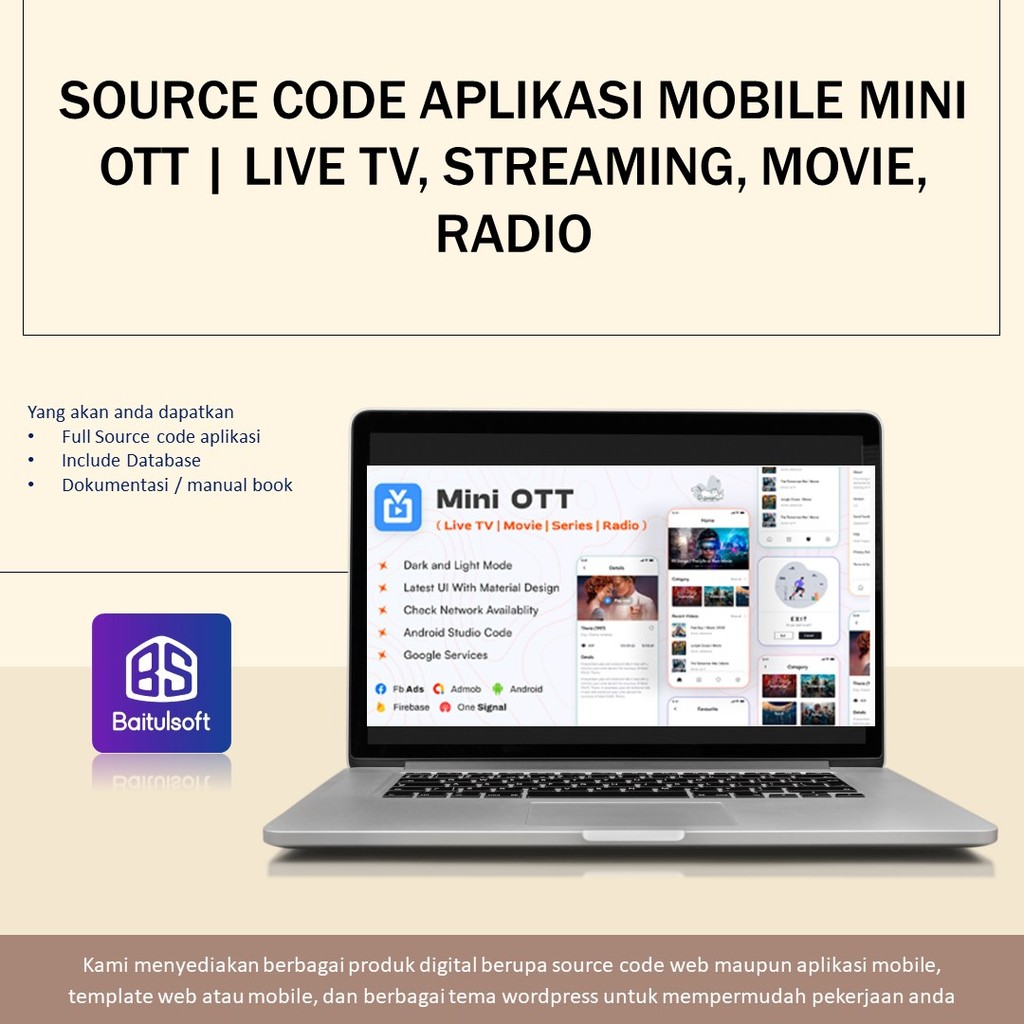 Jual SOURCE CODE APLIKASI MOBILE MINI OTT | LIVE TV, STREAMING, MOVIE, RADIO | Shopee Indonesia