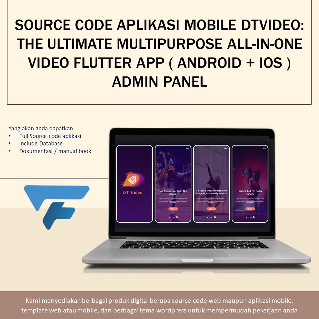 Jual SOURCE CODE APLIKASI MOBILE DTVIDEO: THE ULTIMATE MULTIPURPOSE ALL-IN-ONE VIDEO FLUTTER APP ...