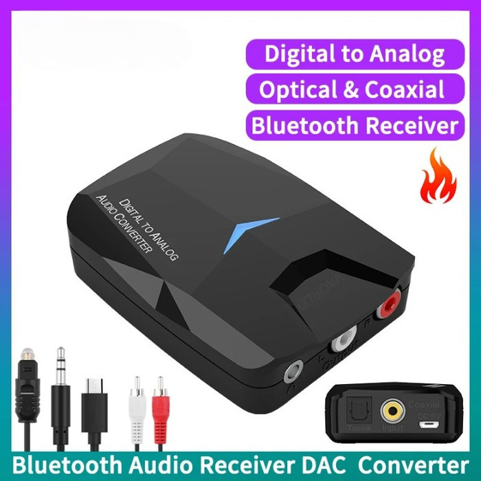 Jual Bluetooth 5.0 Audio Receiver DAC Digital to Analog Converter 3.5mm ...