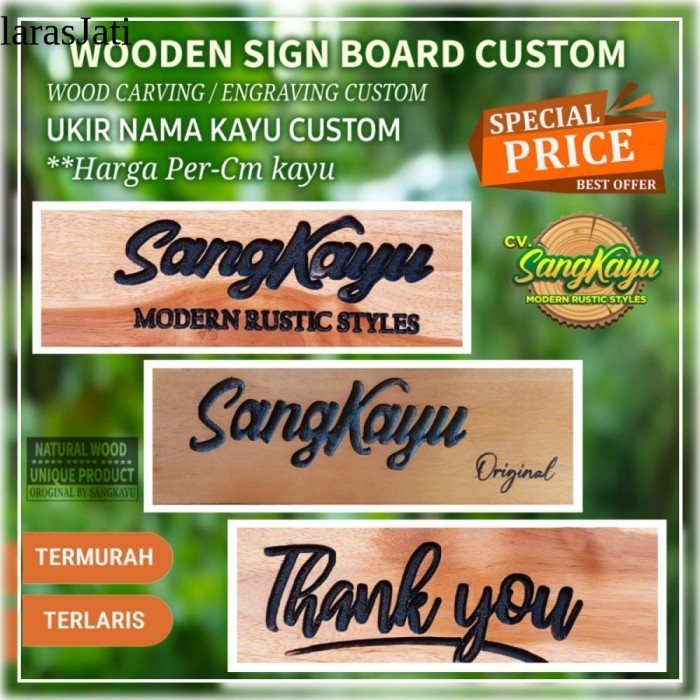 Jual Papan nama kayu custom signage sign ukir nama kayu custom sign ...