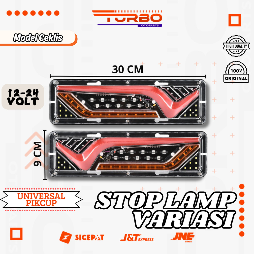 Jual Stop Lamp Variasi Mobil Pickup Model Ceklis 12-24 Volt / Stoplamp ...