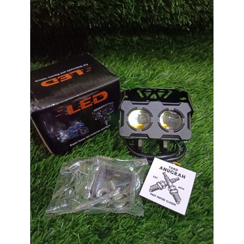 Jual Lampu Tembak Laser LED D3 SQL 2 Mata Lampu Sorot Nyala Putih Kuning No Fan | Shopee Indonesia