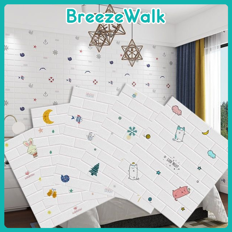 Jual Wallpaper Dinding 3D bata / wallpaper 3D Foam 77x70cm / wallpaper ...