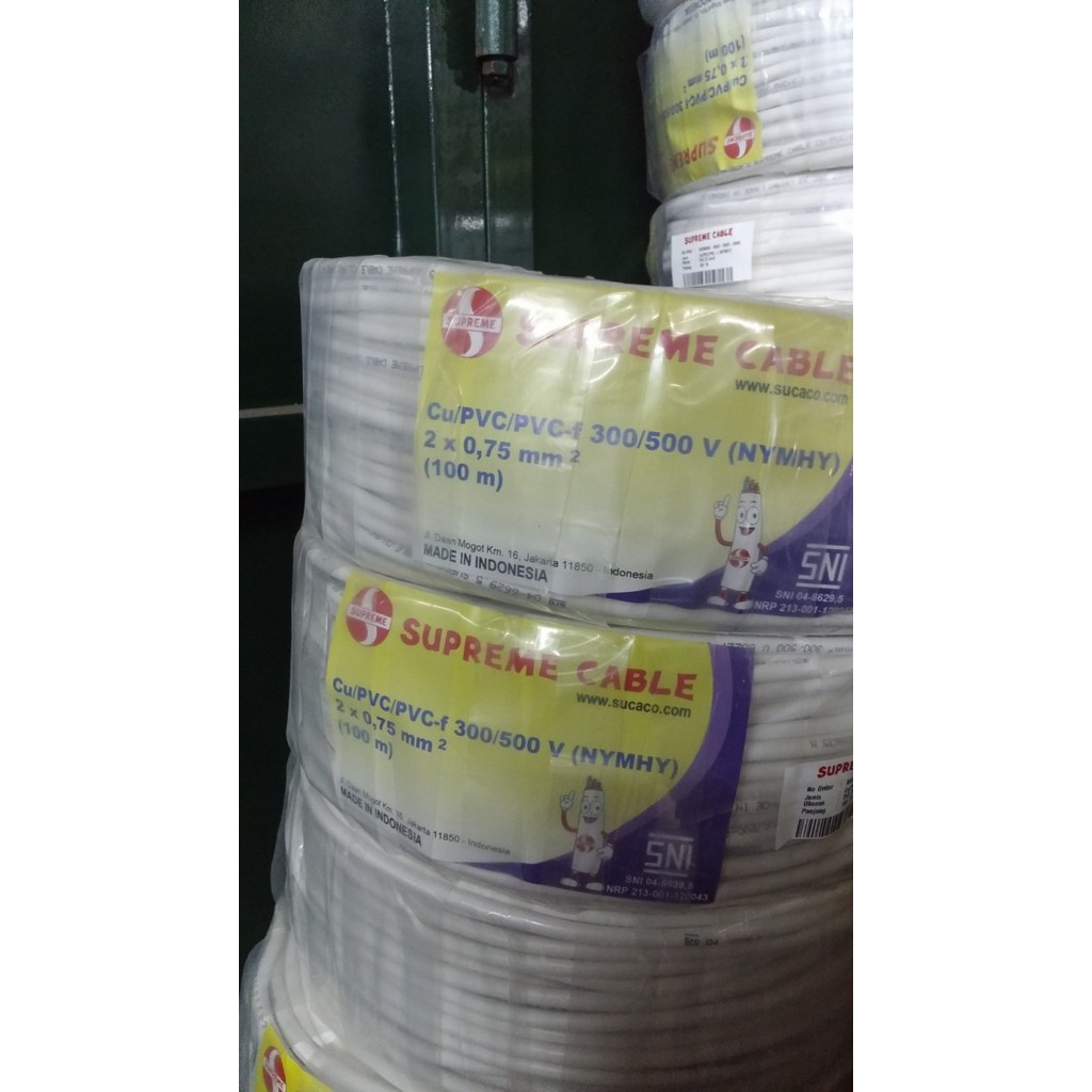 Jual Kabel Listrik NYMHY 2x0,75 / 2x0.75 mm SUPREME Potongan 50m | Shopee Indonesia