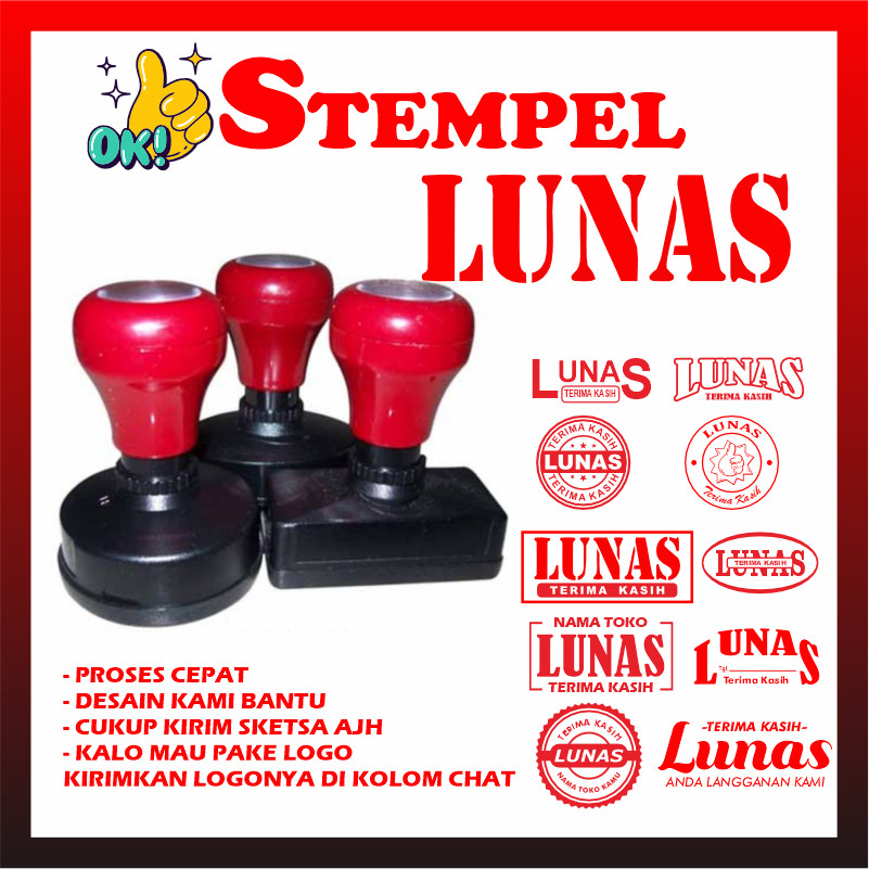 Jual Stempel LUNAS Stempel Custom Desain Otomatis Satu Hari Jadi | Shopee Indonesia