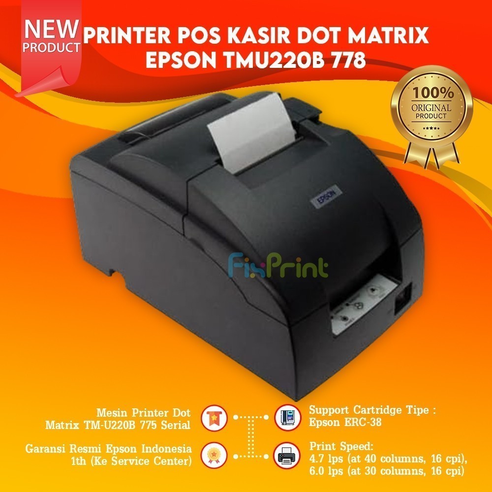 Jual Printer POS Kasir Dot Matrix Epson TM-U220B TMU220B TMU 220B Auto ...