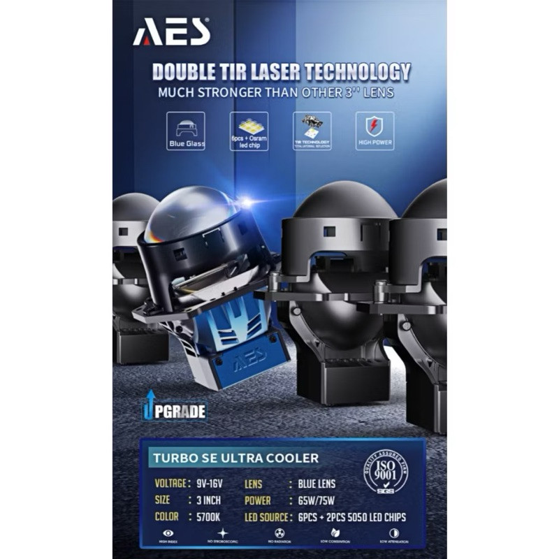 Jual PROJECTOR BILED AES TURBO SE ULTRA BI-LASER COOLER 3in TIR ...