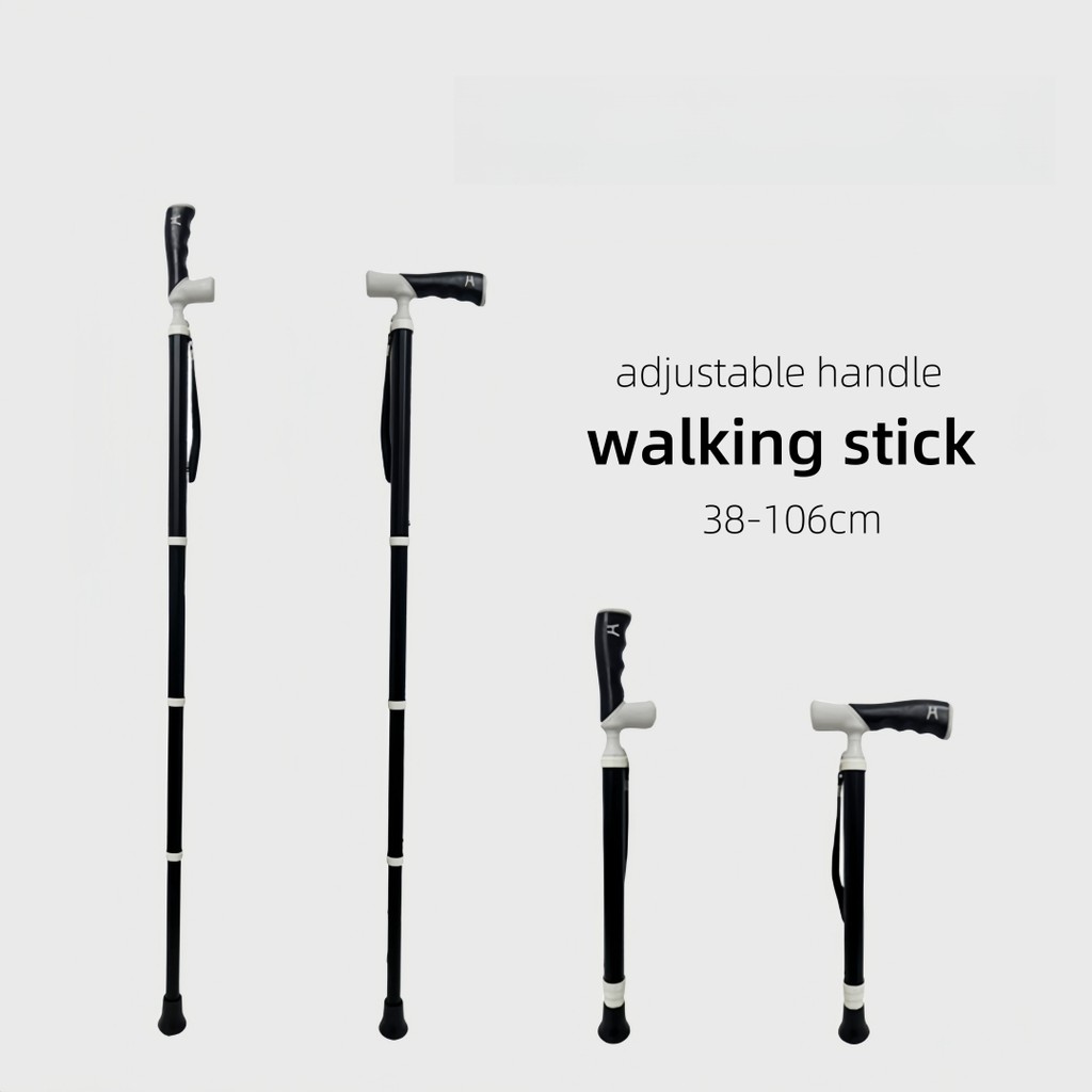 Jual Telescopic Walking Stick 38-106cm with Adjustable Handle Titanium ...