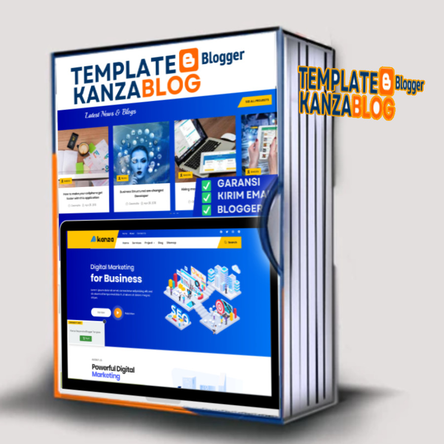 Jual Template Premium Kanza Responsive Goomsite Blogger | Shopee Indonesia
