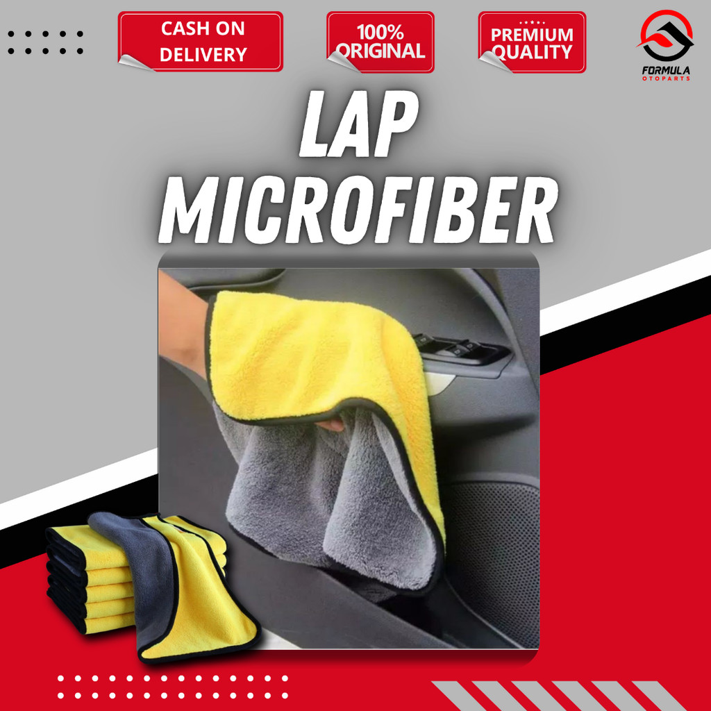 Jual Lap Kain Microfiber Serbaguna Ukuran 30x30 CM Cocok untuk Mobil ...