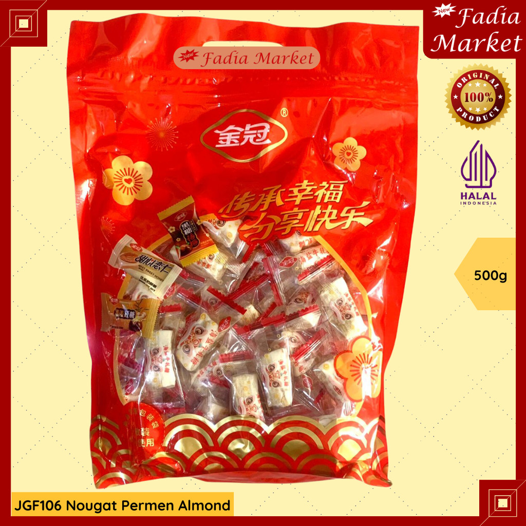 Jual PERMEN IMLEK SINCIA JGF106 Nougat Almond Candy Kacang 500g ...