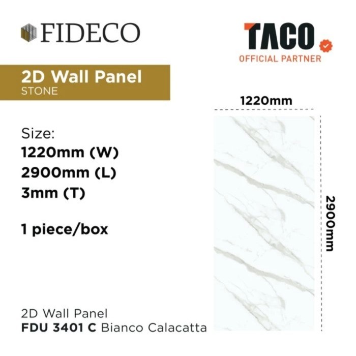 Jual TACO FIDECO 2D UV BOARD 3MM MARMER WALLBOARD MARBLE 120 x 290 CM ...