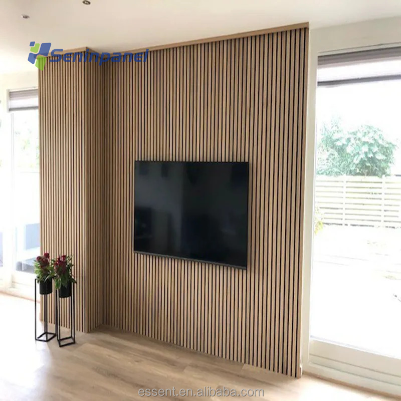 Jual Akupanel Maple Wood Fiber Wool Veneer Slats Acoustic Mural Wooden ...