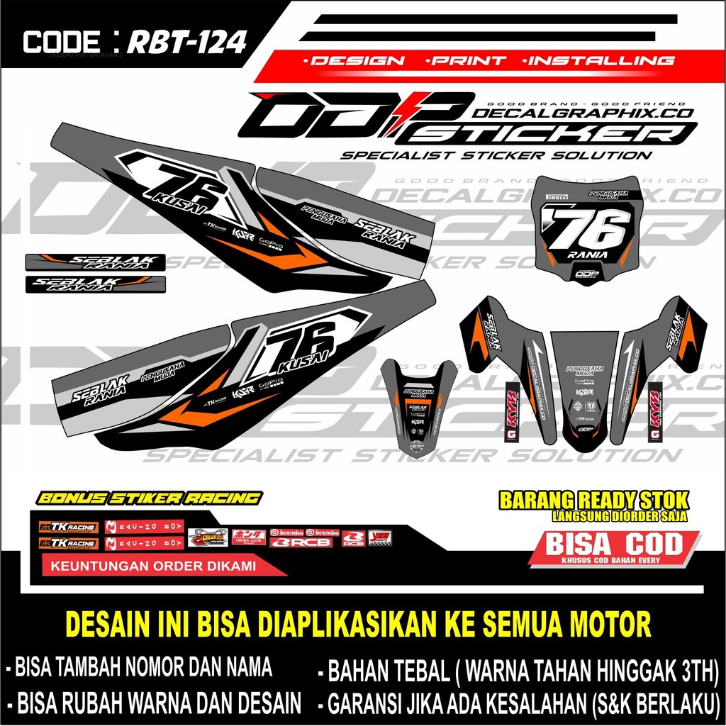 Jual Decal Stiker Fullbody RBT VEGA JUPITER SUPRA REVO KLX KTM Motor ...