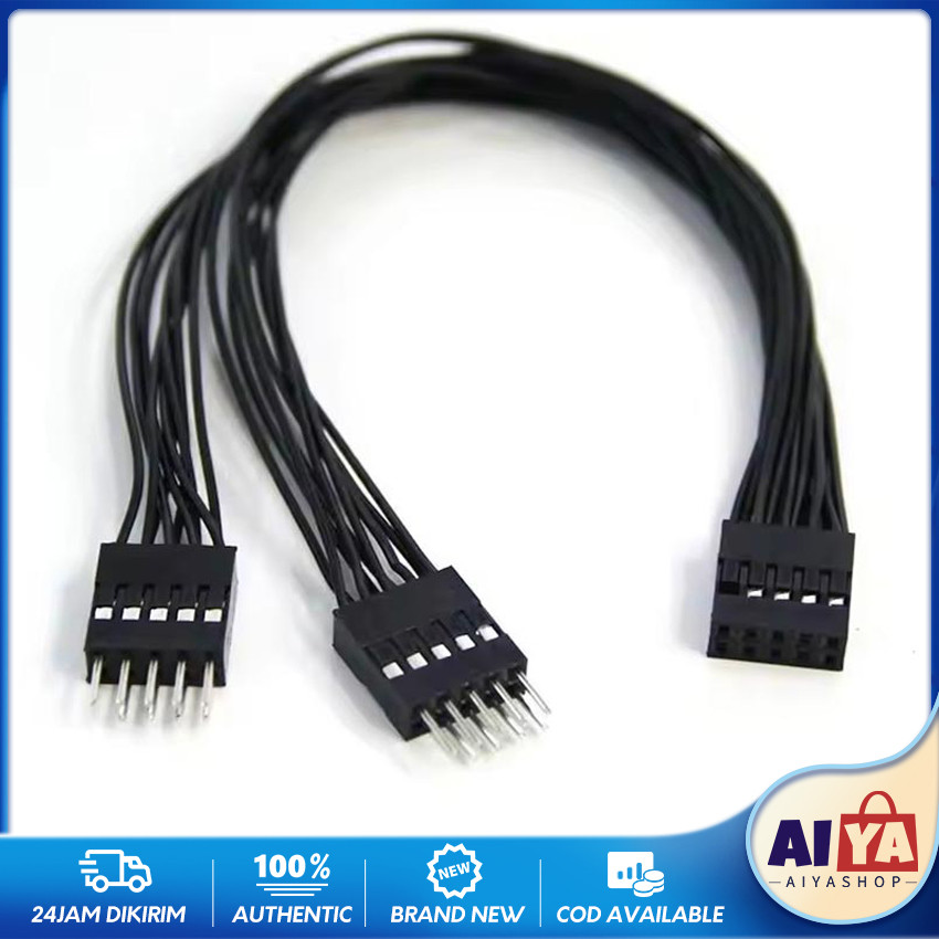 Jual Kabel 9 Pin Y Splitter 1 Female to 2 Male | USB Header 9 Pin ...