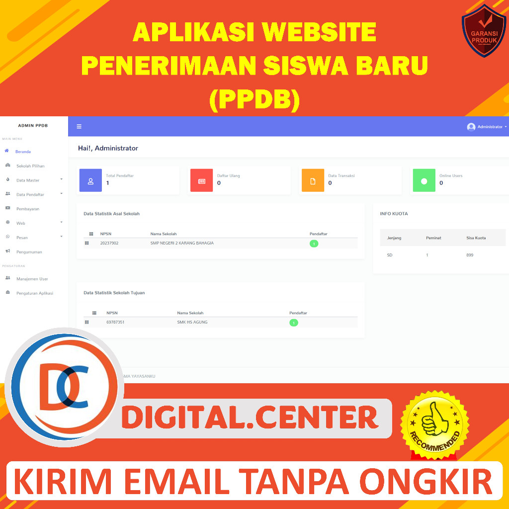 Jual Aplikasi Website Peneriman Siswa Baru (PSB) / Penerimaan Peserta ...