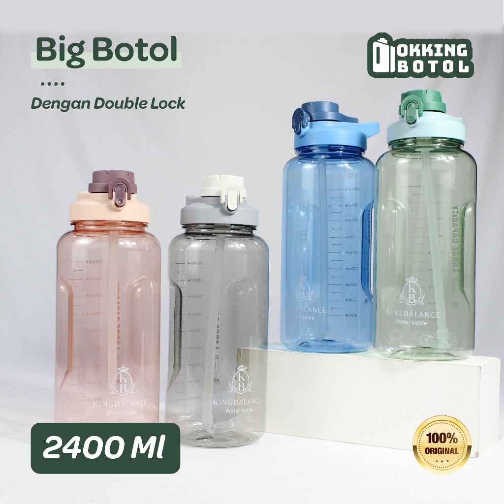 Jual BOTOL MINUM 2400 ML | BOTOL AIR MINUM 2,4 LITER DOUBLE LOCK | TEMPAT AIR MINUM JUMBO BPA ...