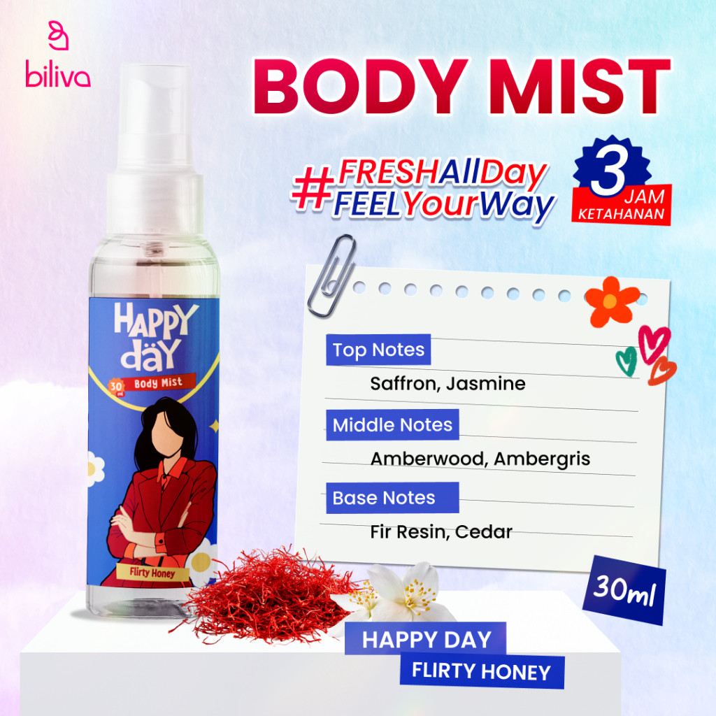 Jual Body Mist Parfum Wangi Flirty Honey Segar Sepanjang Hari 30ml ...