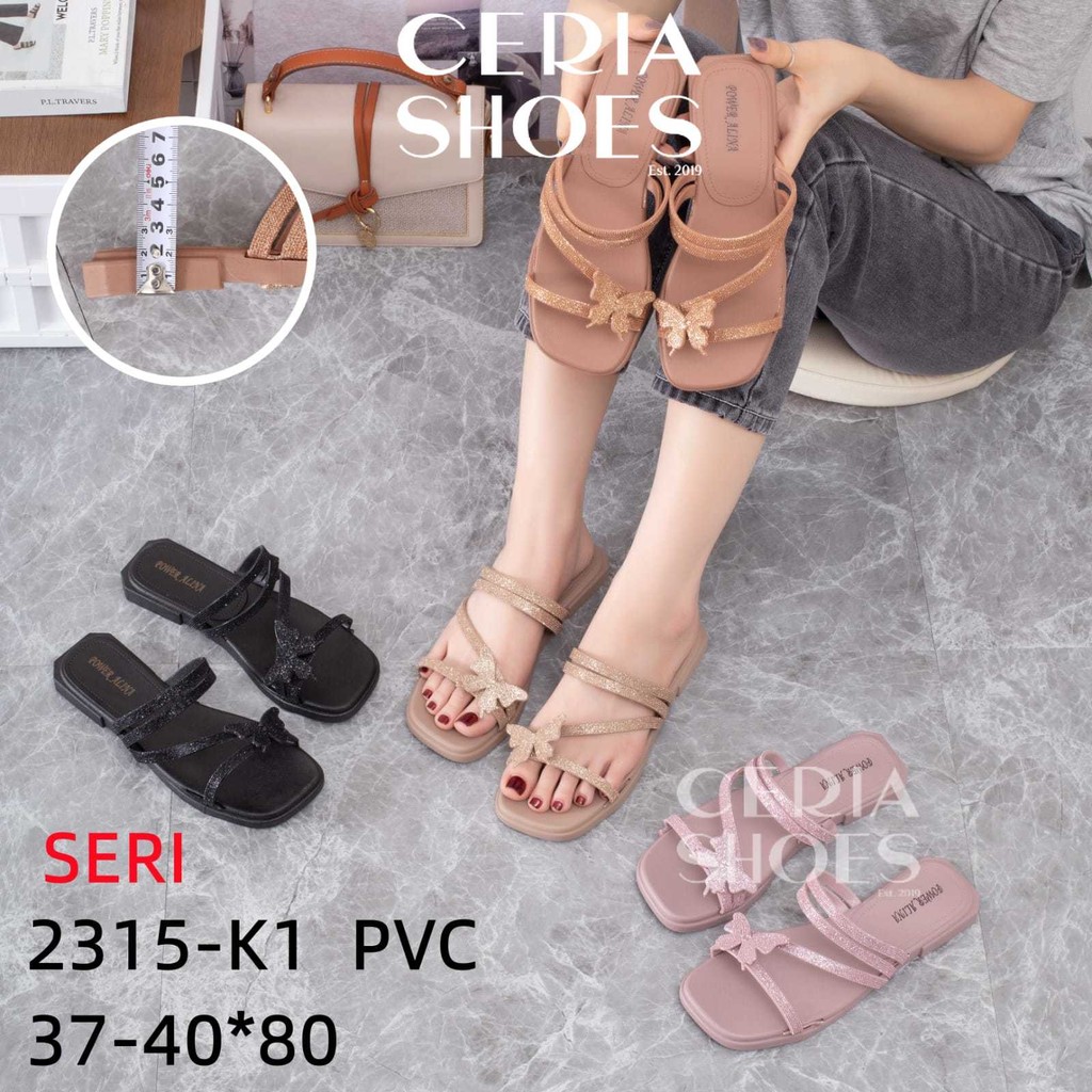 Jual Sandal Slop Tali Wanita Karet Jelly Import Sol Elastis Anti Slip ...