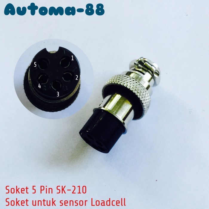 Jual FC99 Soket 5 pin female untuk sensor loadcell timbangan digital ...