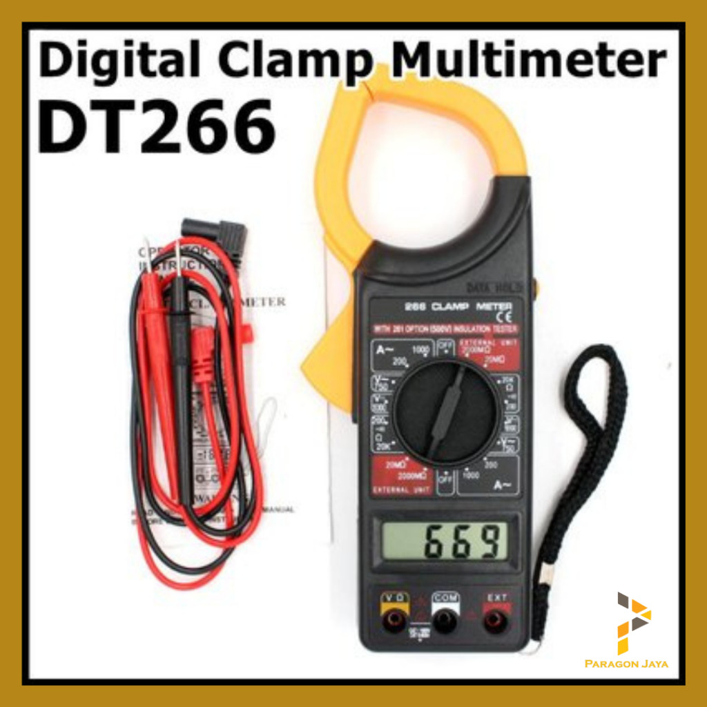 Jual Digital Clamp Multimeter DT266 Tang Ampere / Arus Ohm Volt Meter AC DC | Shopee Indonesia
