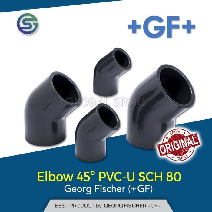 Jual ELBOW 45° (SxS) PVC SCH80 Semua Ukuran / KNEE PVC-U SCHEDULE 80 ...