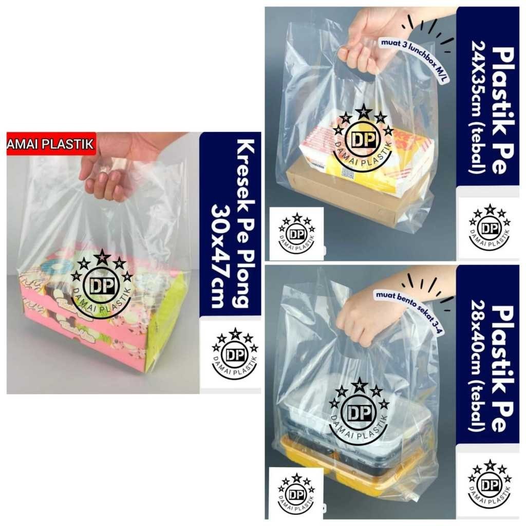 Jual KANTONG PE BENING PLONG PLASTIK TAKE AWAY KRESEK DUS DONAT ...