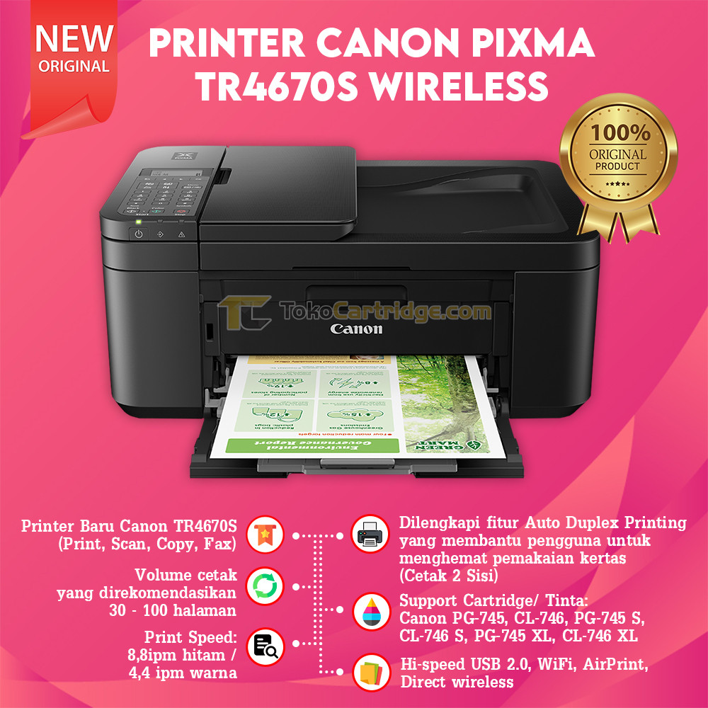 Jual Printer Pixma Canon TR4670S WiFi ADF F4 Print Scan Copy TR 4670S ...