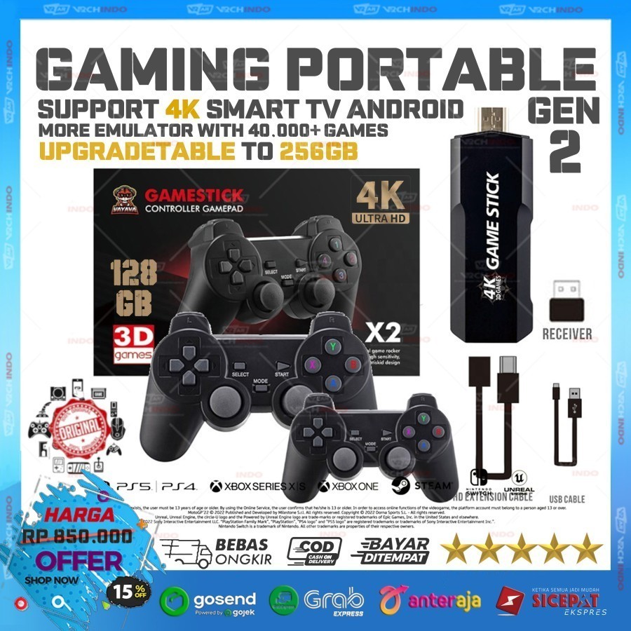 Jual Game Stick 4K Gen 2 Konsol Mini - Console Retro Games HDMI TV ...