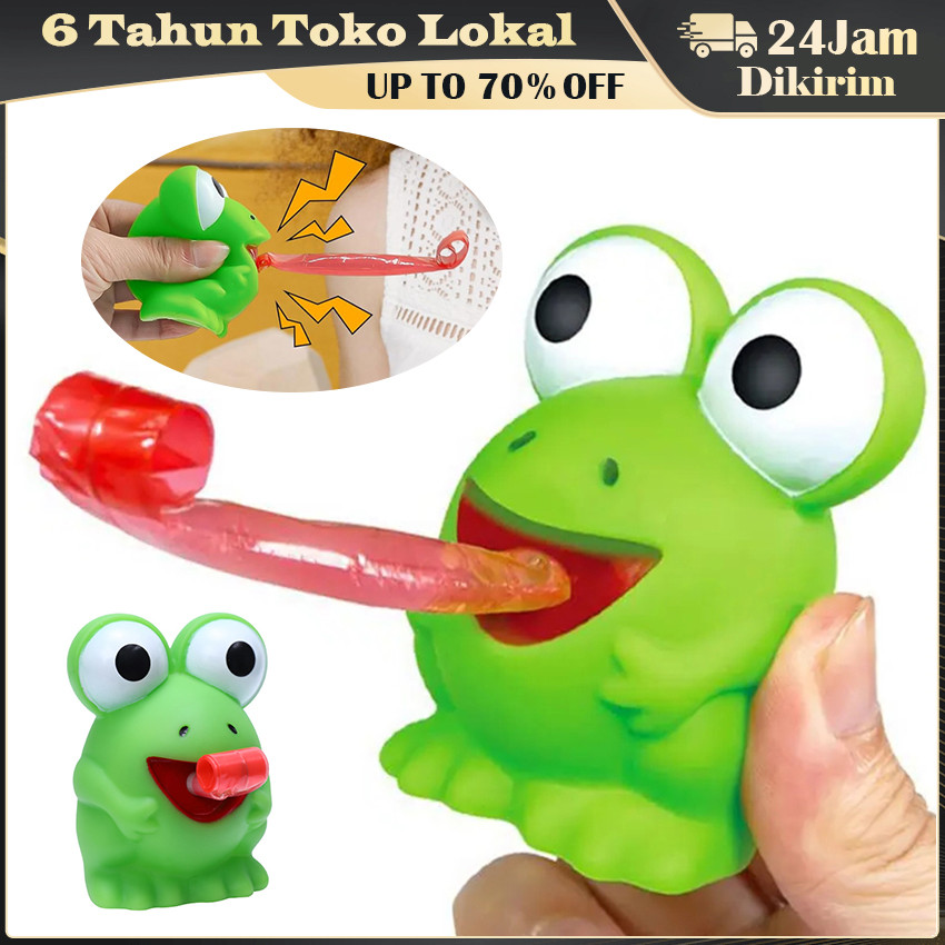Jual Squeeze Toy Katak Tongue Out / Squishy Pencet Bisa Mengeluarkan ...