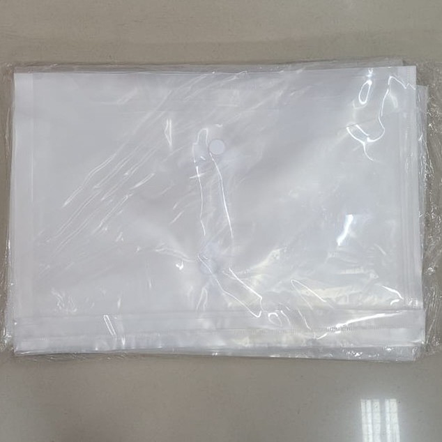 Jual Map Kancing Plastik Folio F4 Punggung Bening - 1 pack isi 12 pcs ...