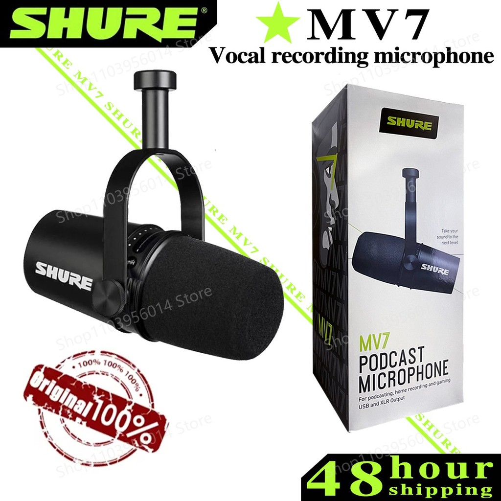 Jual Original SHURE MV7 Hybrid USB/XLR Dynamic Microphone Outdoor Live ...