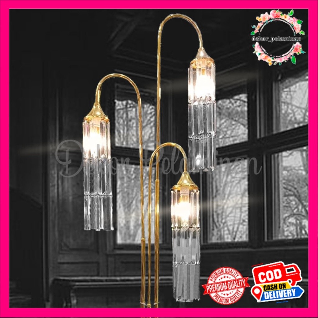 Jual [1 SET] Lampu Standing Rumbai Cabang 3 Lampu Hiasan Dekorasi ...