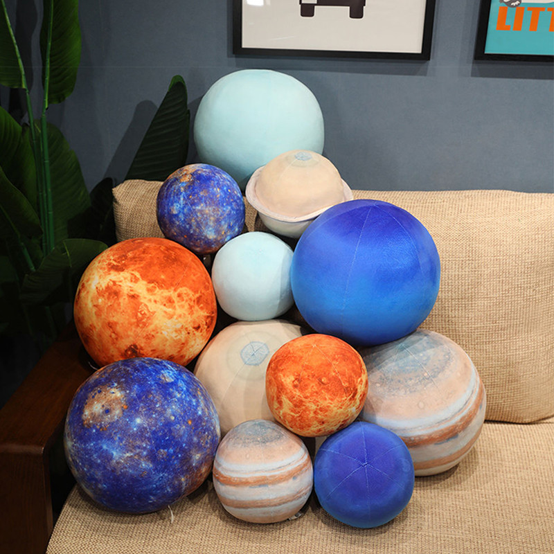 Jual 17-27cm Simulation Moon Mars Sun Stuffed Pillow Jupiter Earth ...