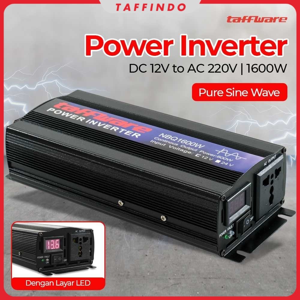 Jual Taffware Power Inverter Mobil Pure Sine Wave DC 12V to AC 220V ...