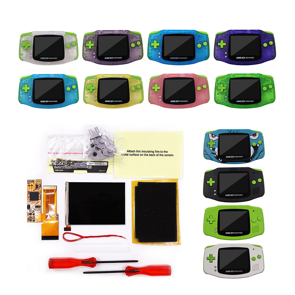 Jual Green Button GBA 10 Levels Brightness V2 IPS Backlight LCD Mod Kit ...
