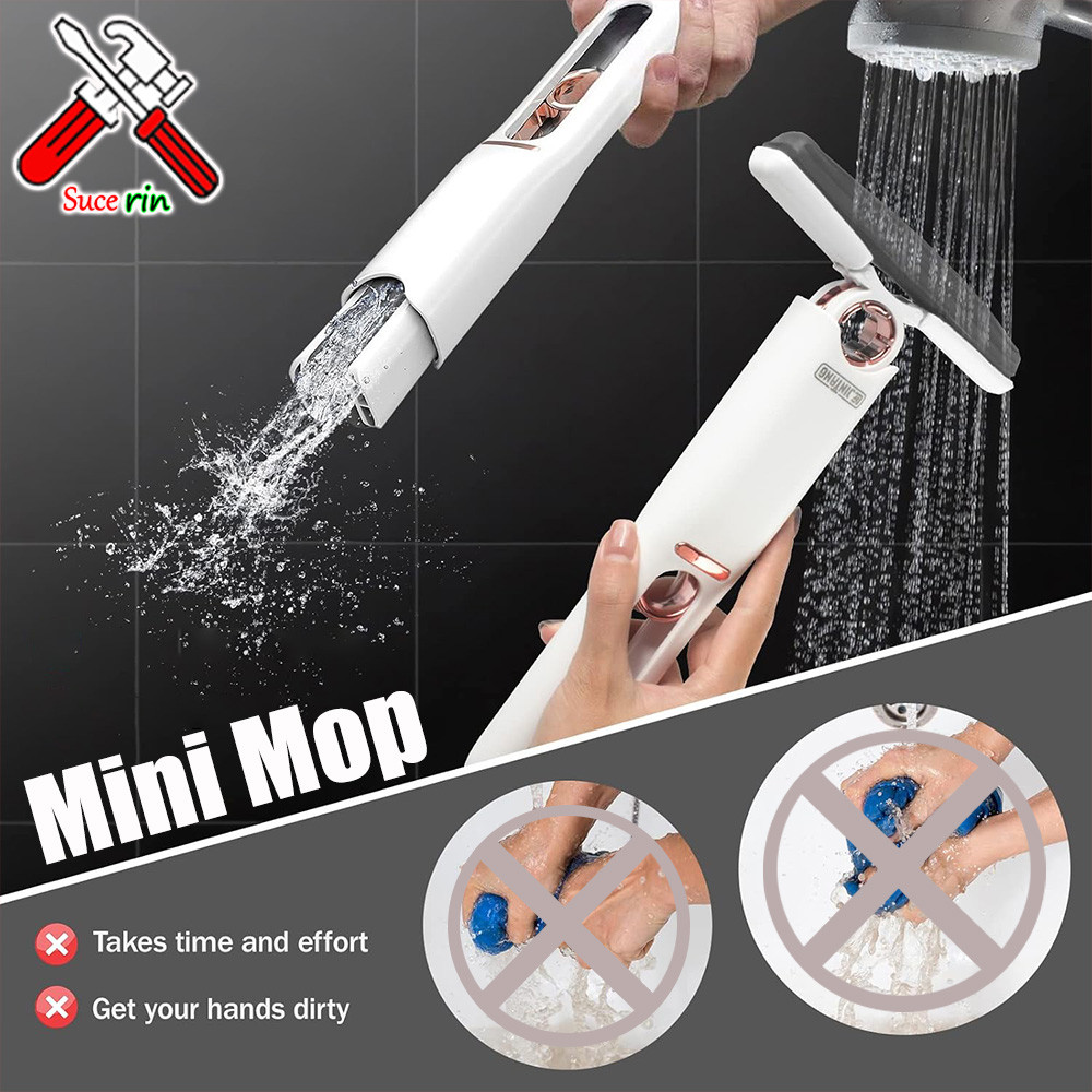 Jual 2-24Pcs Mini Mop Powerful Squeeze Mini Mop Folding with Self ...