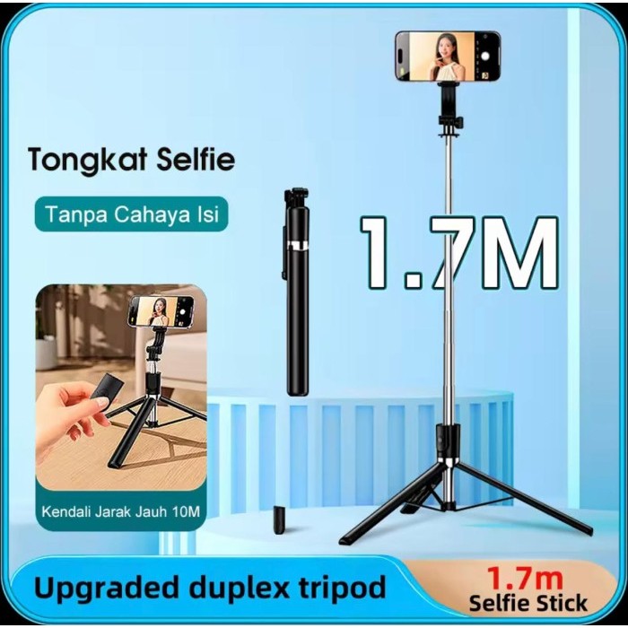 Jual Tongsis Bluetooth R1-L 1.7M Selfie Stick Tripod Remote Tongsis ...