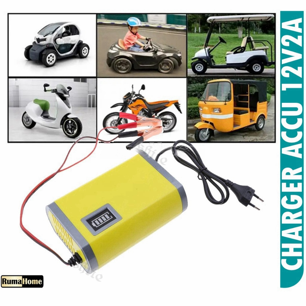 Jual Charger Aki Portable 12V 2A/Charger Aki 12V3AH-20AH Charger Aki ...
