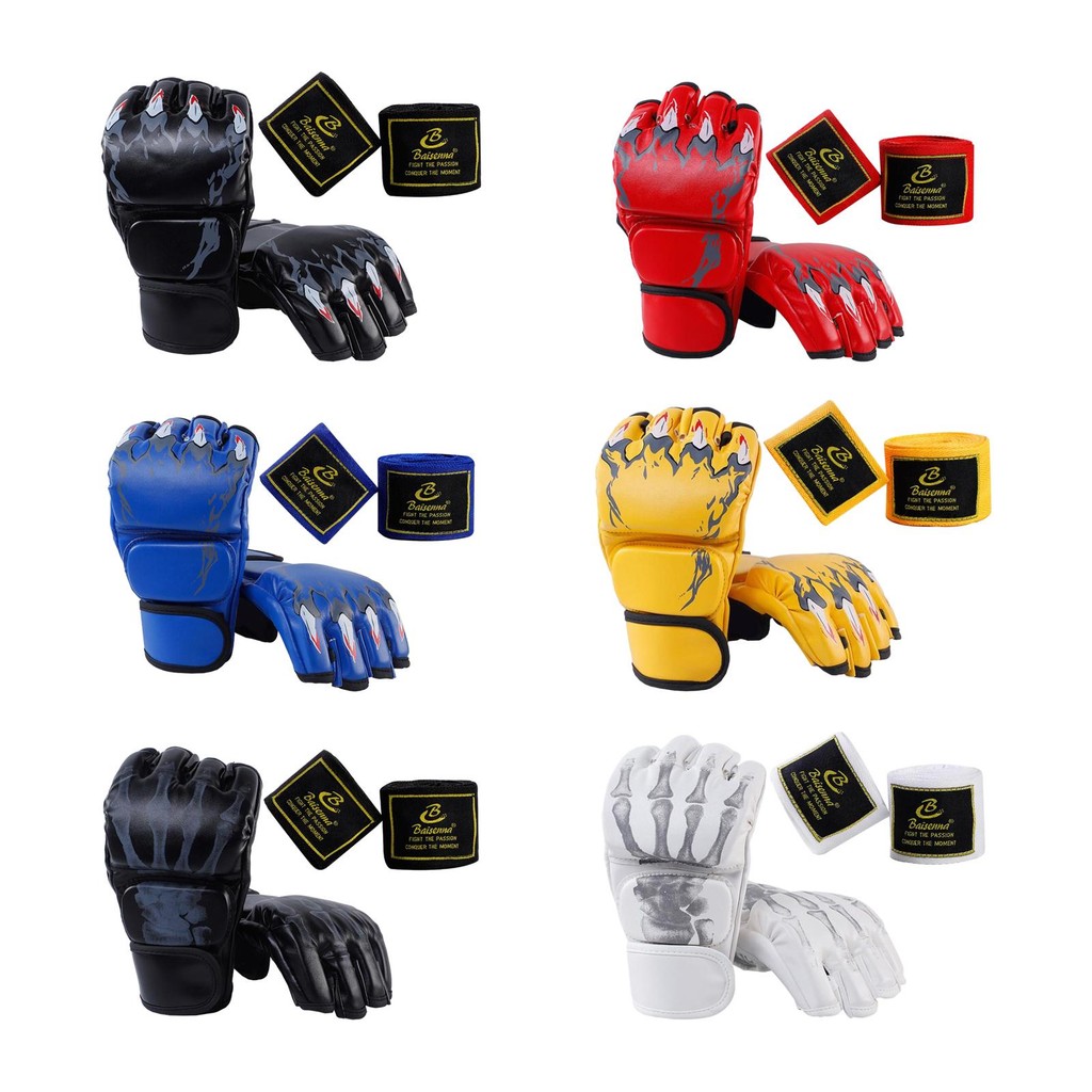 Jual Mma Gloves Professional Half Finger Boxing Gloves for Punching Bag ...