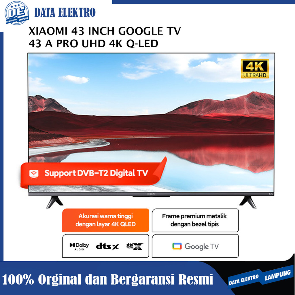 Jual Xiaomi 43 inch Google TV 43 A Pro 2025 | Layar QLED 4K | Dolby ...