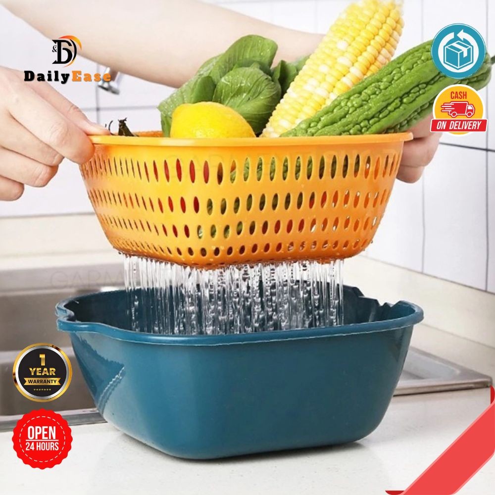 Jual DailyEase - Saringan Sayur Peniris Buah dan Sayuran Multi-layer ...