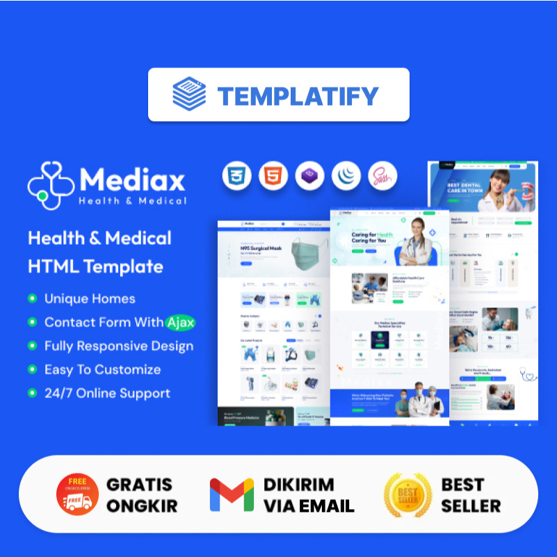 Jual Mediax v1.0 - Health & Medical Service HTML Template Kesehatan ...